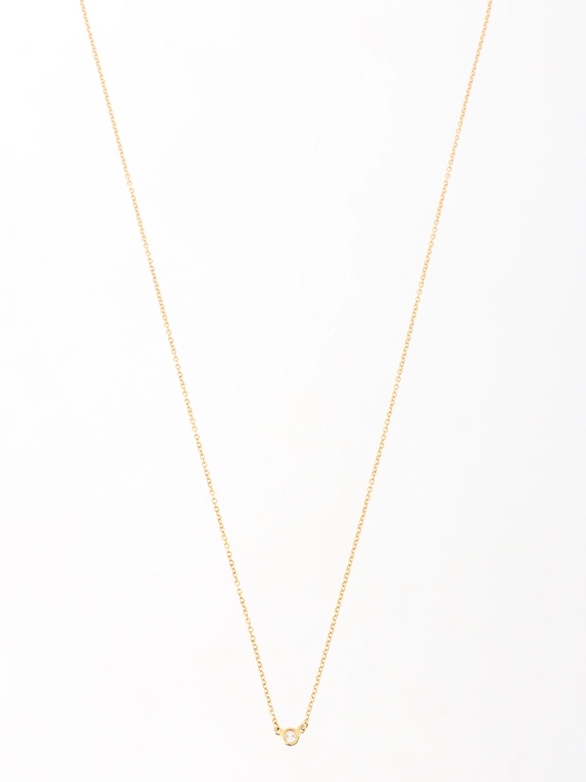TIFFANY & CO. 18Kシングルダイヤモンドバイザヤードネックレス TIFFANY & CO. 18Kシングルダイヤモンドバイザヤードネックレス
